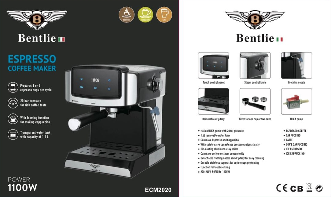 فروشگاه ابوکافی ABU-CAFE | اسپرسوساز بنتلی مدل ECM 2020